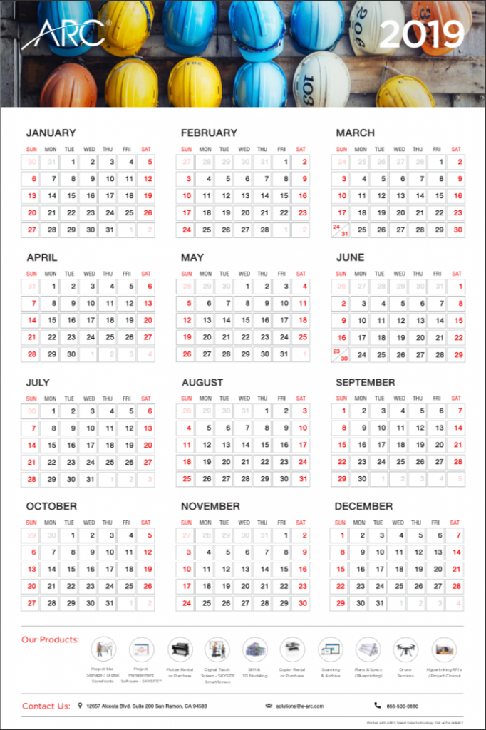 2019 ARC Calendar is Ready to Print - ARC